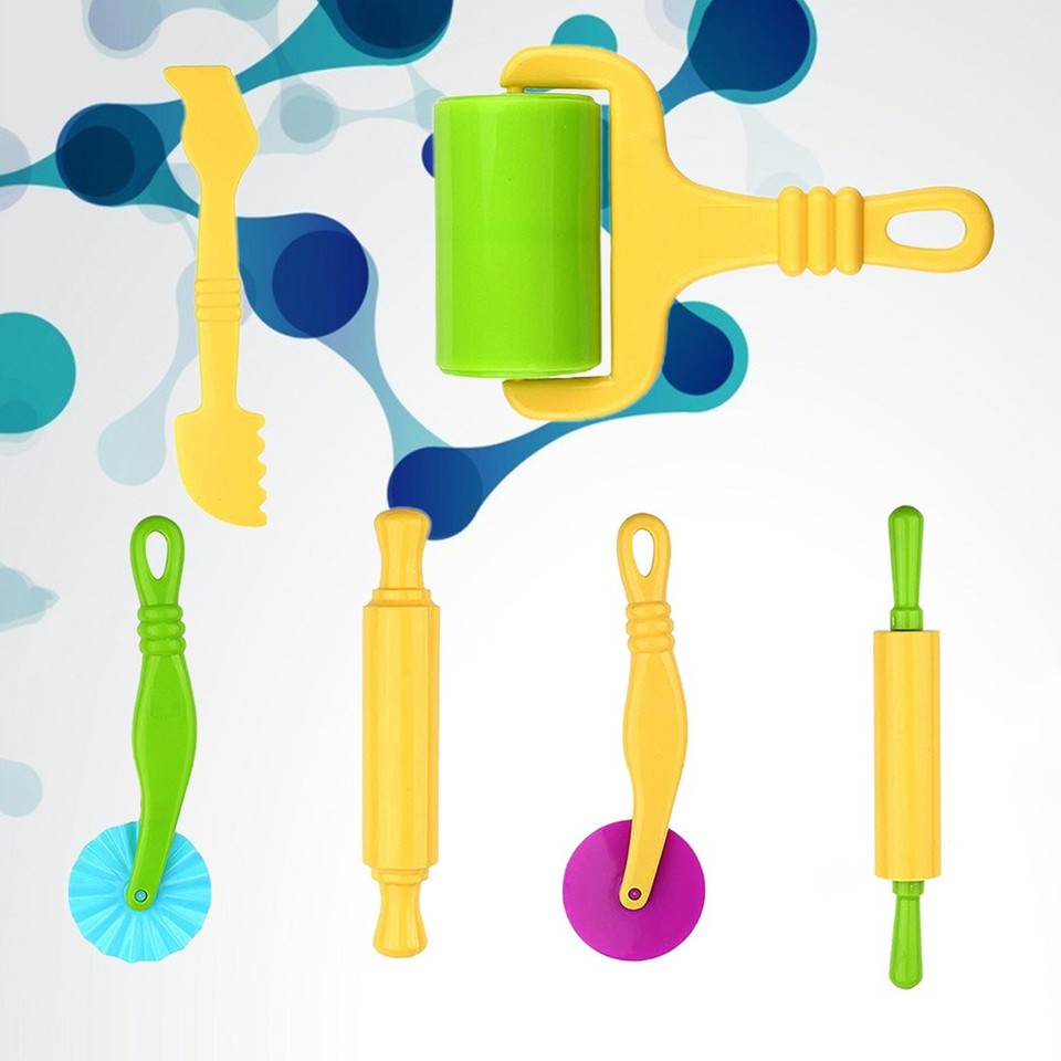 6 PCS Kids Tools Diy Handheld Roller Childrens Rolling Pin for Polymer ...