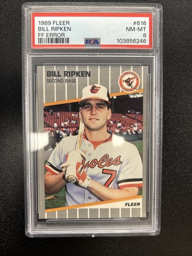 1989 Fleer #616 Bill Ripken FF Error PSA 8 Face Billy Quantity ...