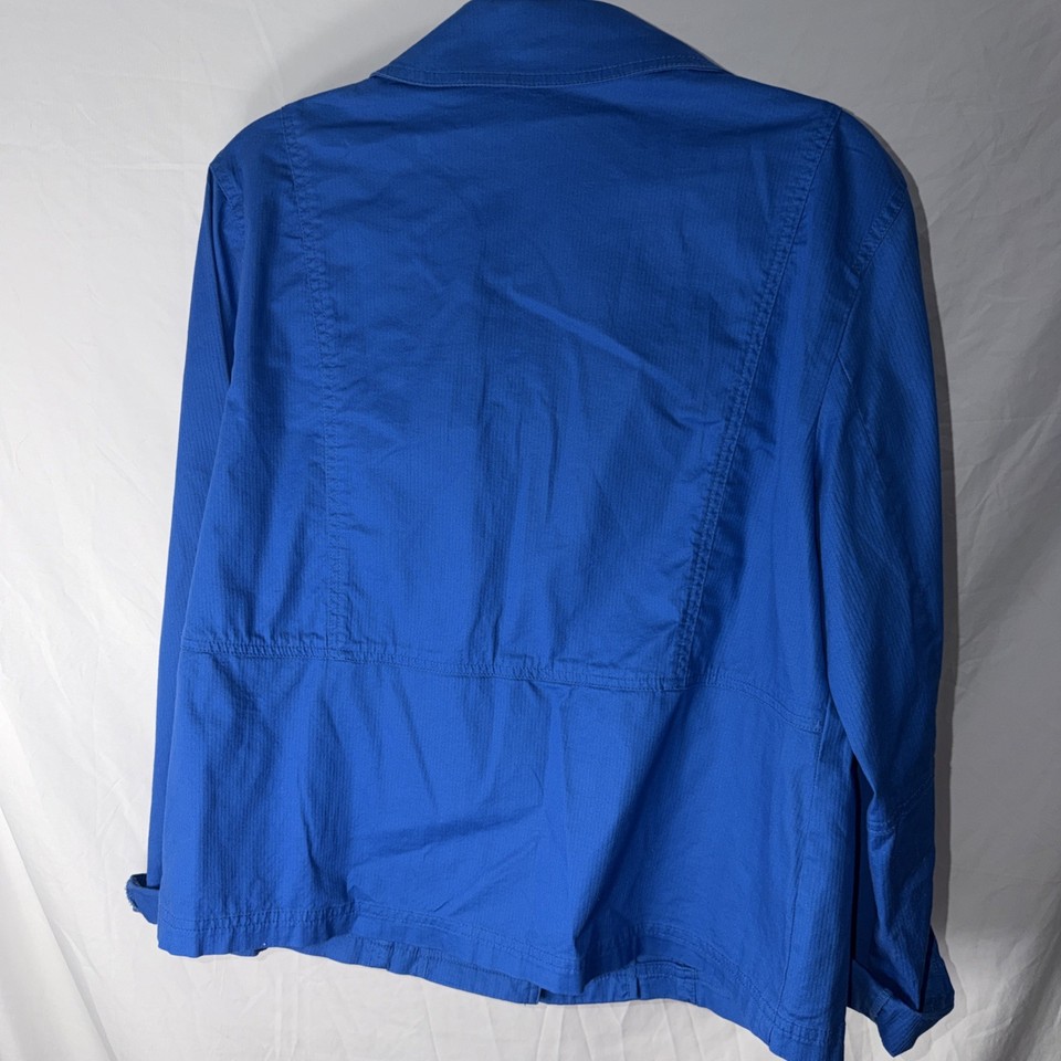 Chico’s Blue Button Front Blazer Jacket Women’s Size 2 New With Tags | eBay