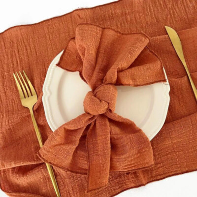 6 x Cotton Rusty Napkins 30cm Table Cloth Solid Colour Wedding ...