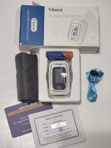 💙C17~Vibeat Fingertip Pulse Oximeter Blood Oxygen Saturation Monitor O2 ...