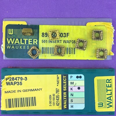 7pc WALTER P28479-3 Carbide Milling Inserts: Grade WAP35🎯Machinist | eBay
