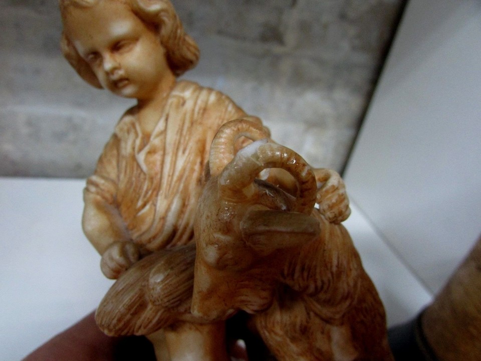 ANTIQUE PARIAN WARE STATUE BOY WITH GOAT | eBay UK