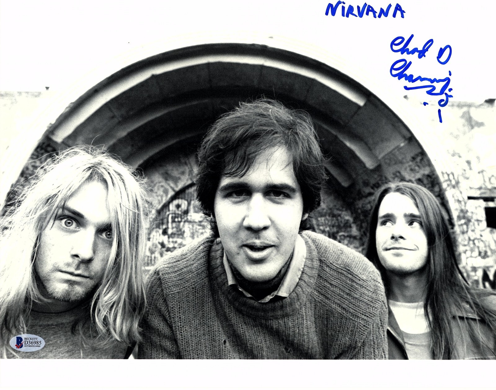 CHAD CHANNING w/ Kurt Cobain Signed Autographed Nirvana 11x14 Photo ...
