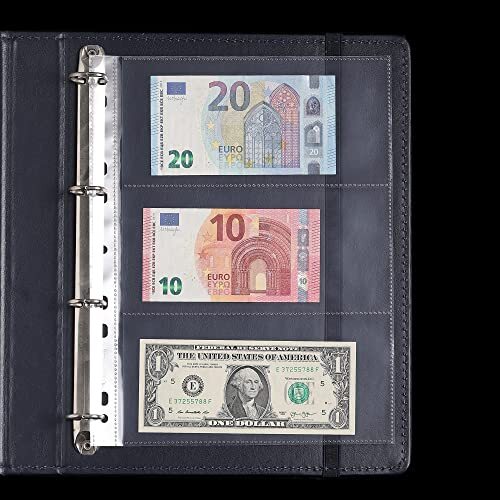 100 Sheets Currency Sleeves for Paper Money Collection Album with 3 ...