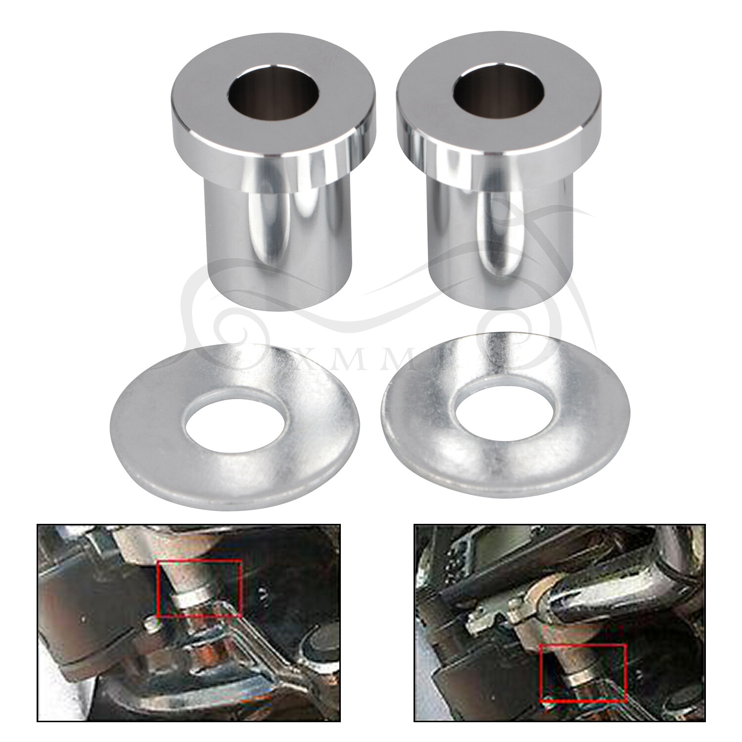 Chrome Handlebar Riser Bushing For Harley Electra Road Street Tri Glide ...