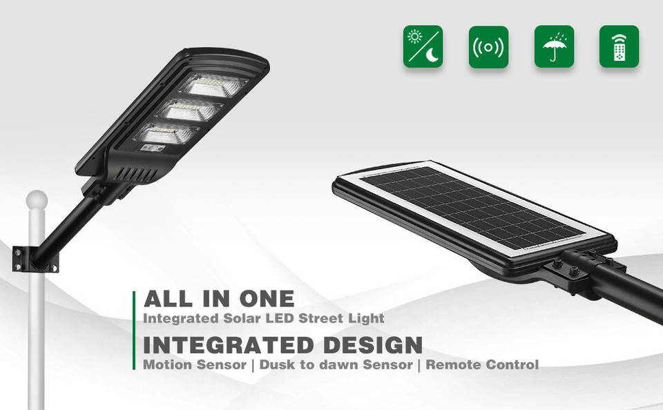 450W Solar Street Lighting Dusk to Dawn LED Crosswalk Cool White ...