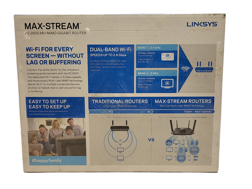 Linksys AC2600 4x4 MU-MIMO Dual-Band Gigabit Router USB 3 SATA EA8500 ...