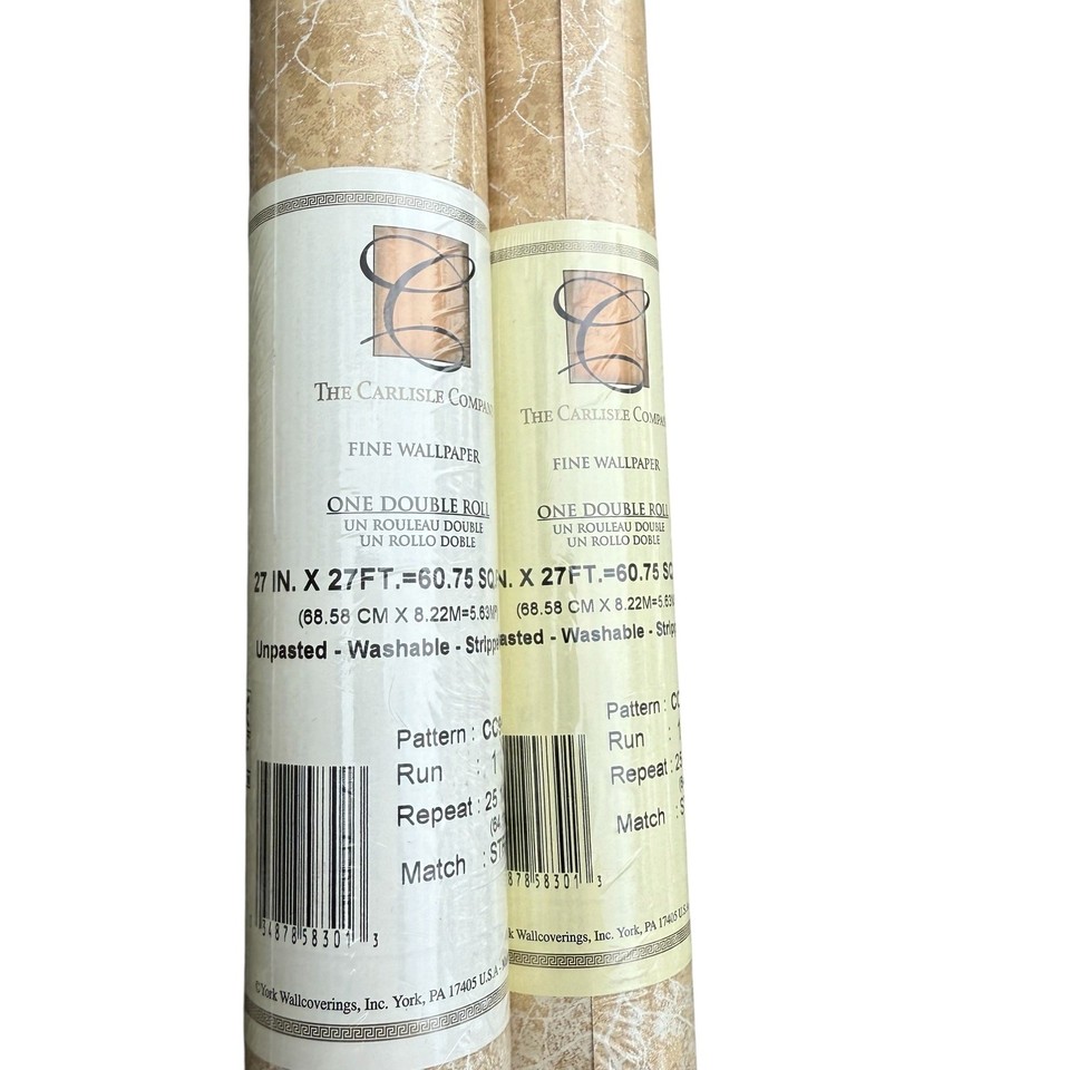 Carlisle Company Wallpaper Beige White Crackle Style CC9543 2 Rolls NEW ...