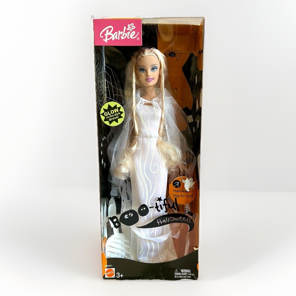 NRFB Barbie BOO-Tiful Halloween Ghost Doll Glow in the Dark 2004 Mattel ...
