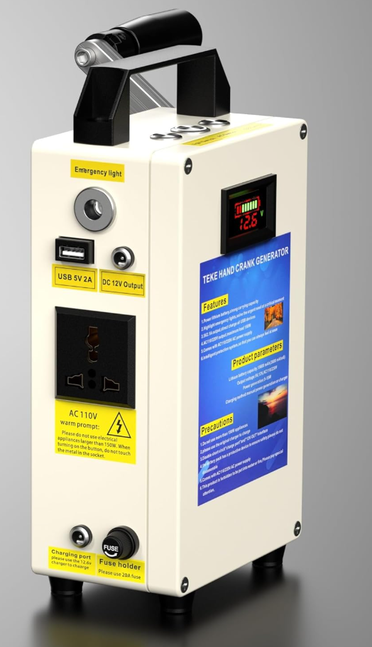 150W Hand Crank Generator, Portable Power Station Folding Handle ...