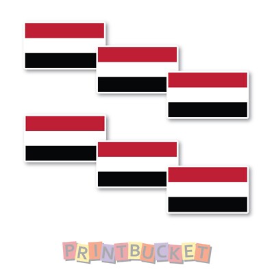 Yemen Flag sticker 60mm 6 pack quality water/fade proof vinyl | eBay