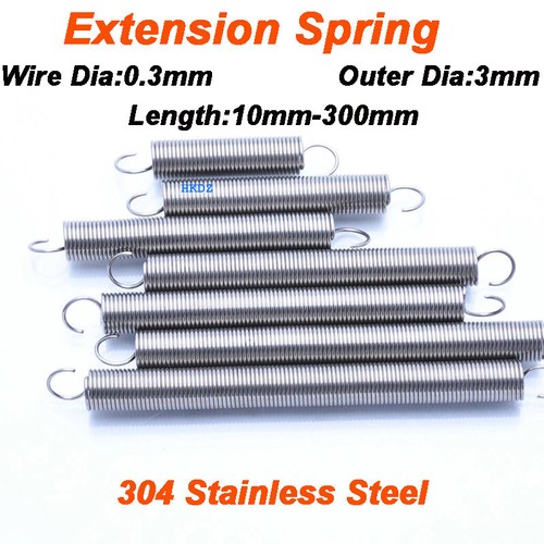 304 Stainless Steel Extension Spring Hook Ends Expansion Springs Wire ...