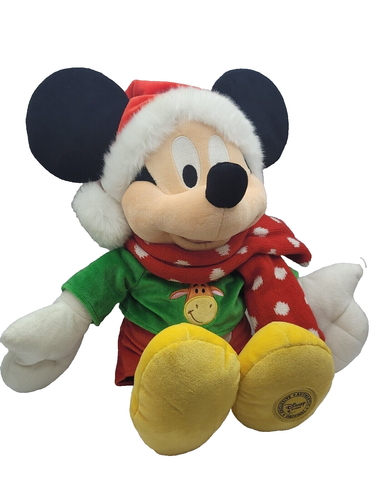 DISNEY STORE MICKEY MOUSE CHRISTMAS 2010 18"PLUSH CUDDLY SOFT TOY TEDDY ...