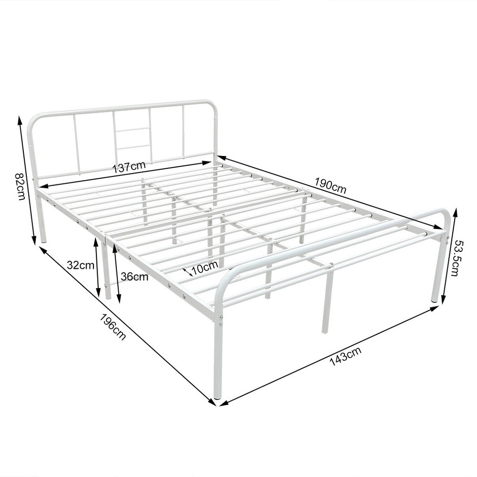 Simple Metal Bed Frame 4ft6 Double Bed Frame Platform Bedroom Furniture ...
