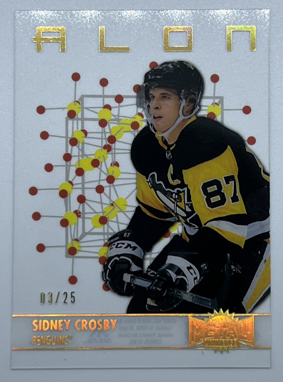 2021 Skybox Metal Universe SIDNEY CROSBY ALON GOLD Spectrum Parallel ...