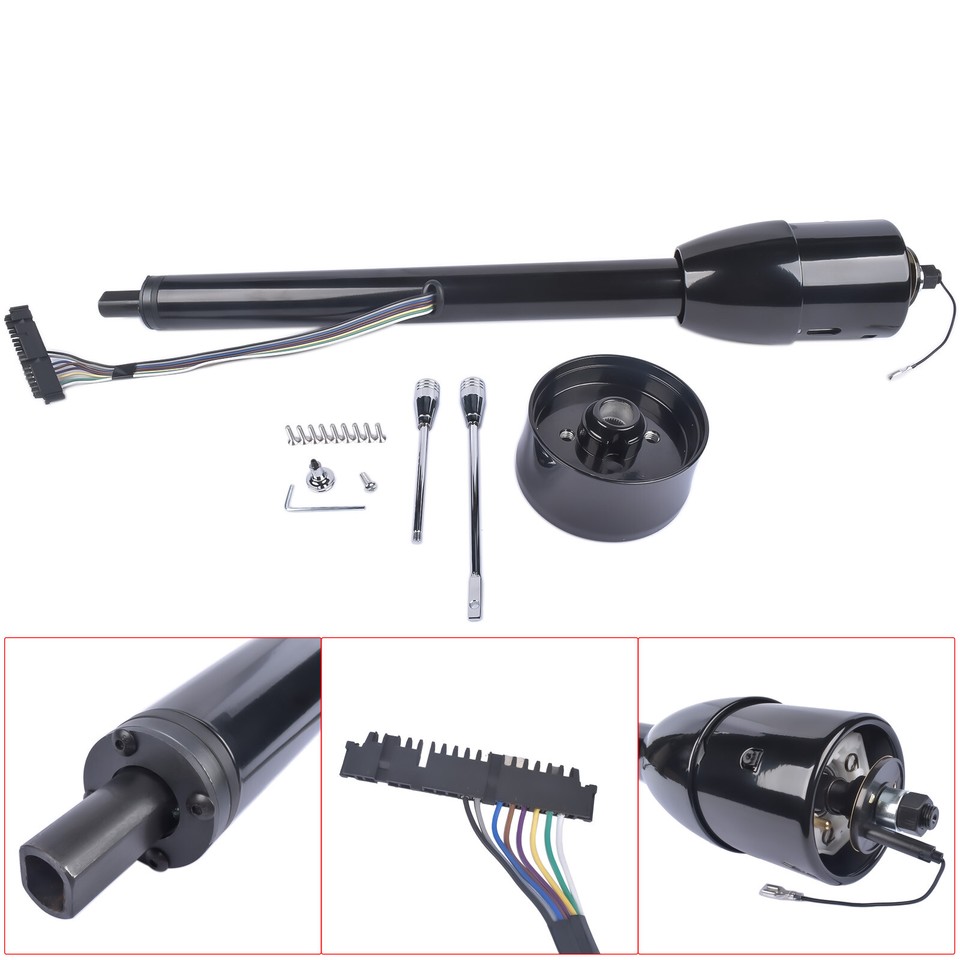 28" Black Stainless Tilt Steering Column Manual Floor Shift with ...