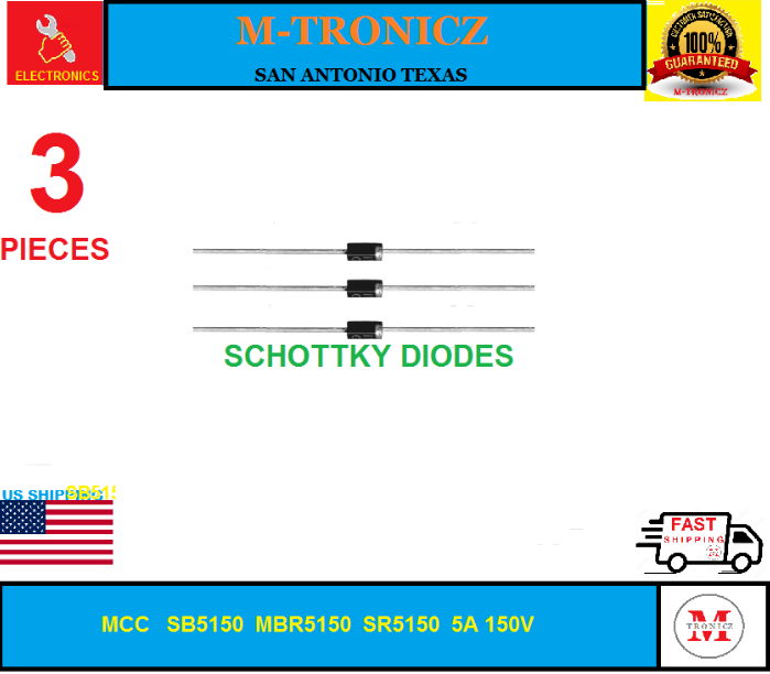 3 PCS SB5150 MBR5150 SR5150 5A 150V MCC BRAND HIGH QUALITY SCHOTTKY ...