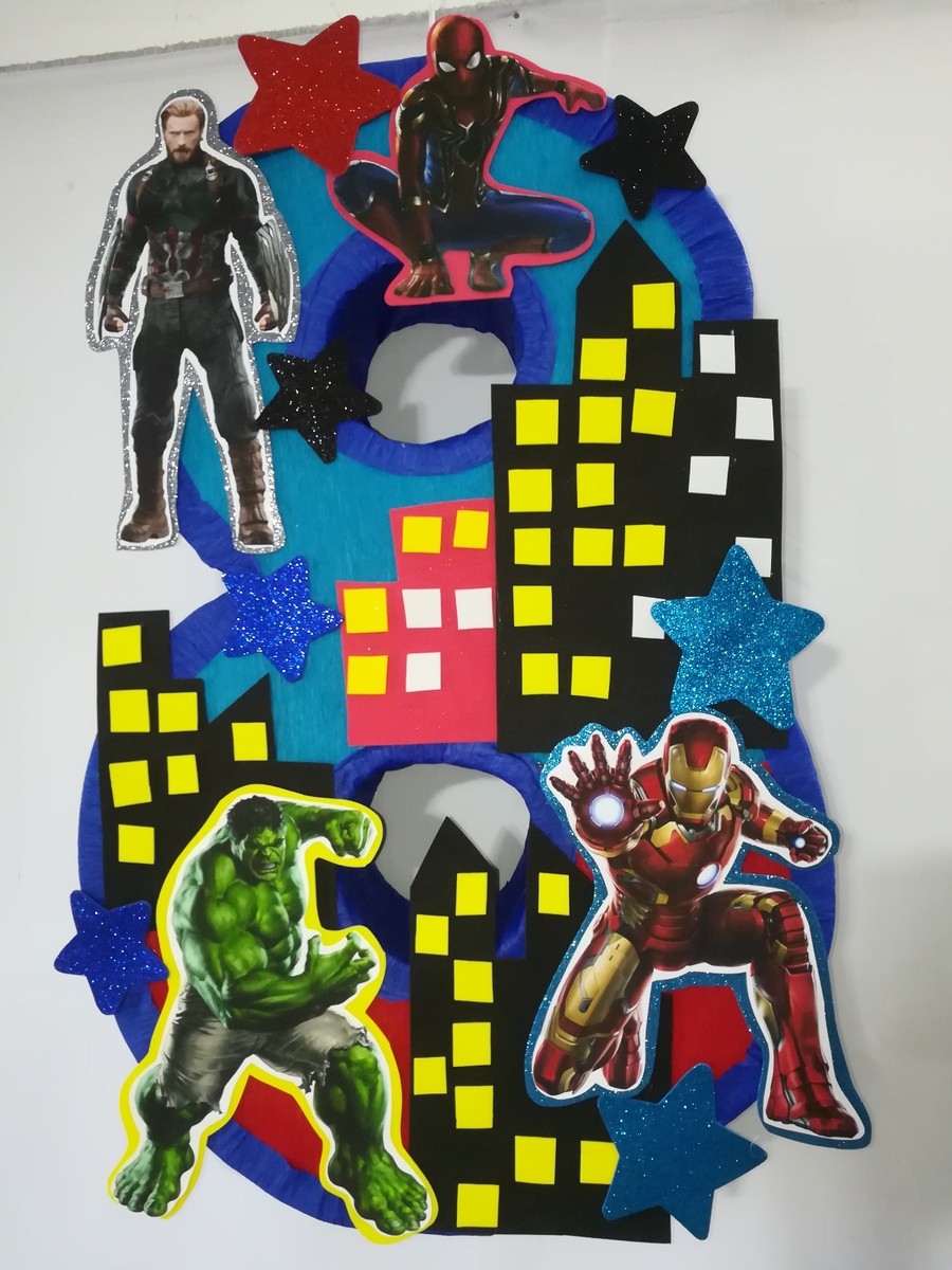 Superheroes Pinata Piñata Número 6 Avengers