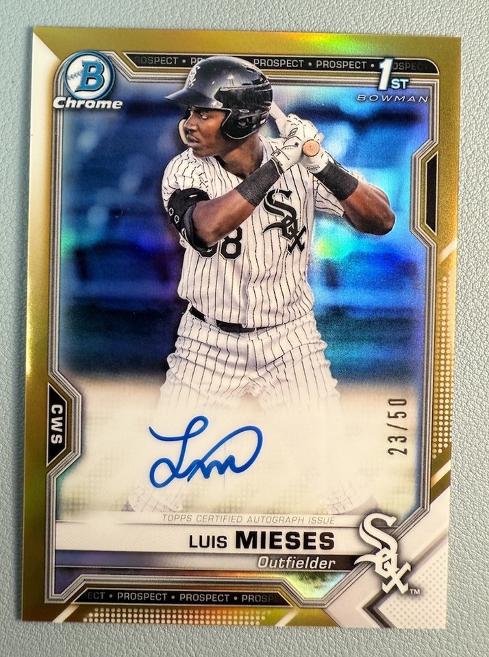 2021 1st Bowman Chrome Gold Refractor #/50 Auto Luis Mieses #CPALMI ...