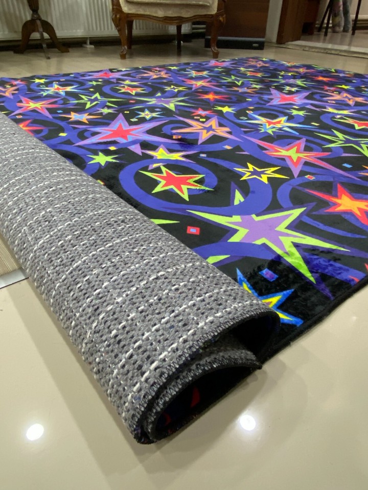Arcade bar rug, arcade rug, arcade carpet, lasertag rug, star pattern ...
