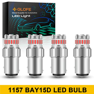 4Pcs 1157 7528 Red LED Bulb Brake Tail Stop Parking Light 2357 1004 ...