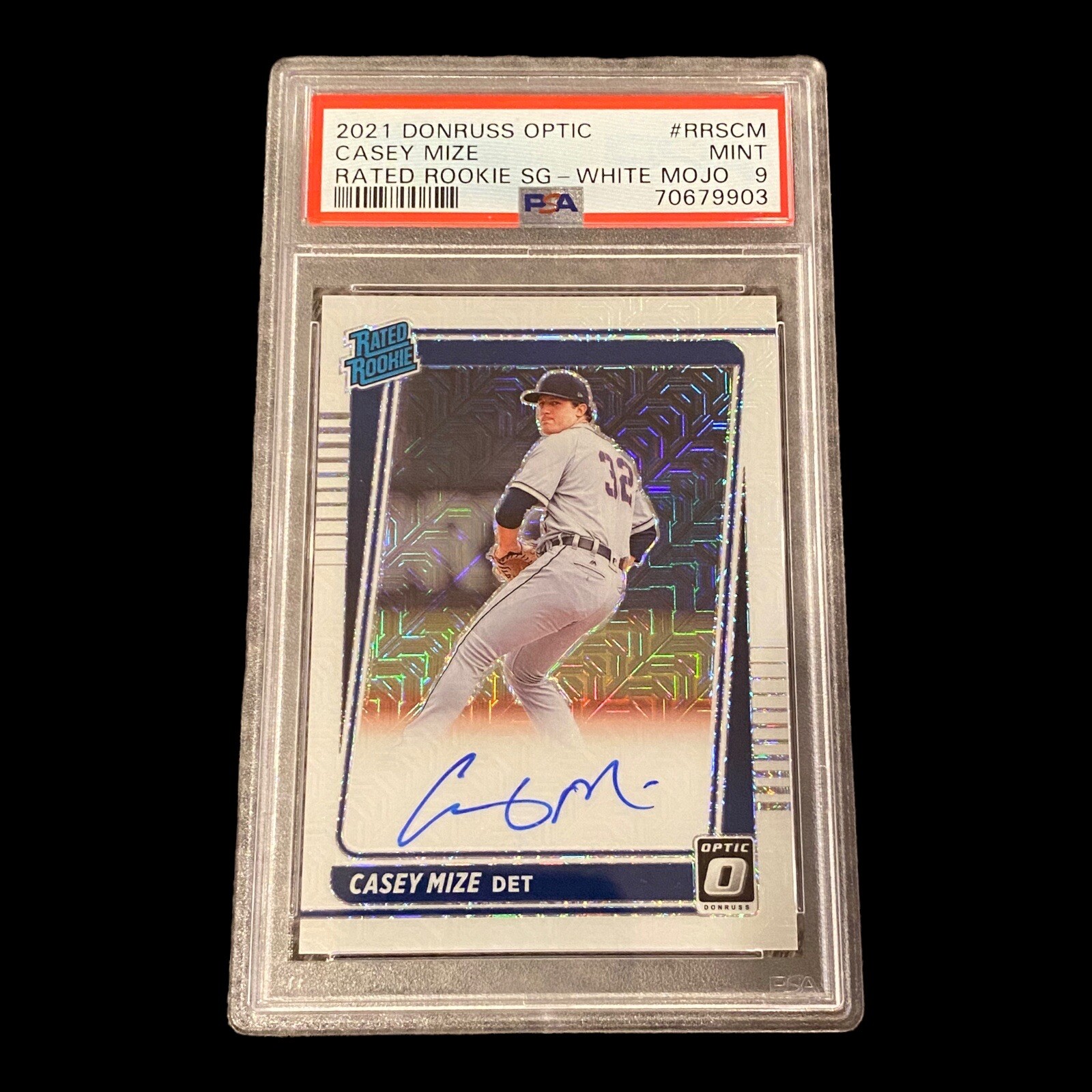 2021 Donruss Optic Casey Mize Auto White Mojo /99 PSA 9 POP 1 Detroit ...