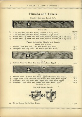 1895 PAPER AD Davis' Adjustable Iron Level Tool Stanley Pocket | eBay
