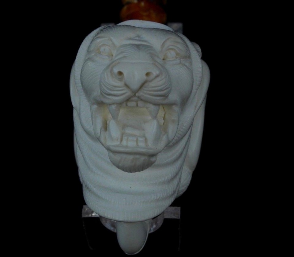 TIGER IN CLAW Block Meerschaum Smoking Tobacco Pipe Pipa Pfeife + CASE ...