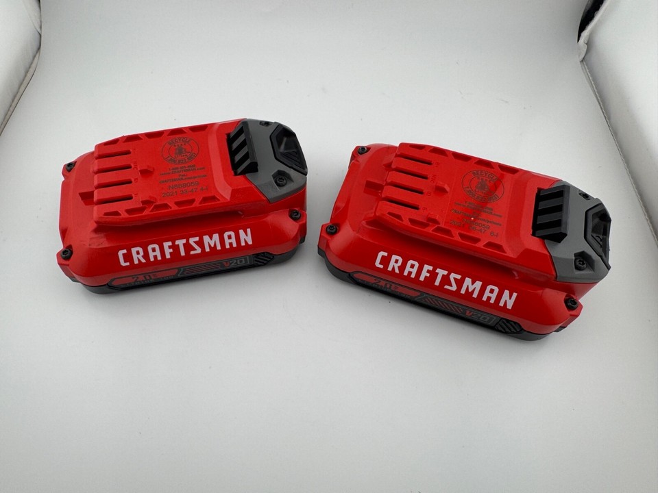 [2-PACK] GENUINE CRAFTSMAN [CMCB202] 20V MAX 2.0AH RECHARGEABLE BATTERY ...