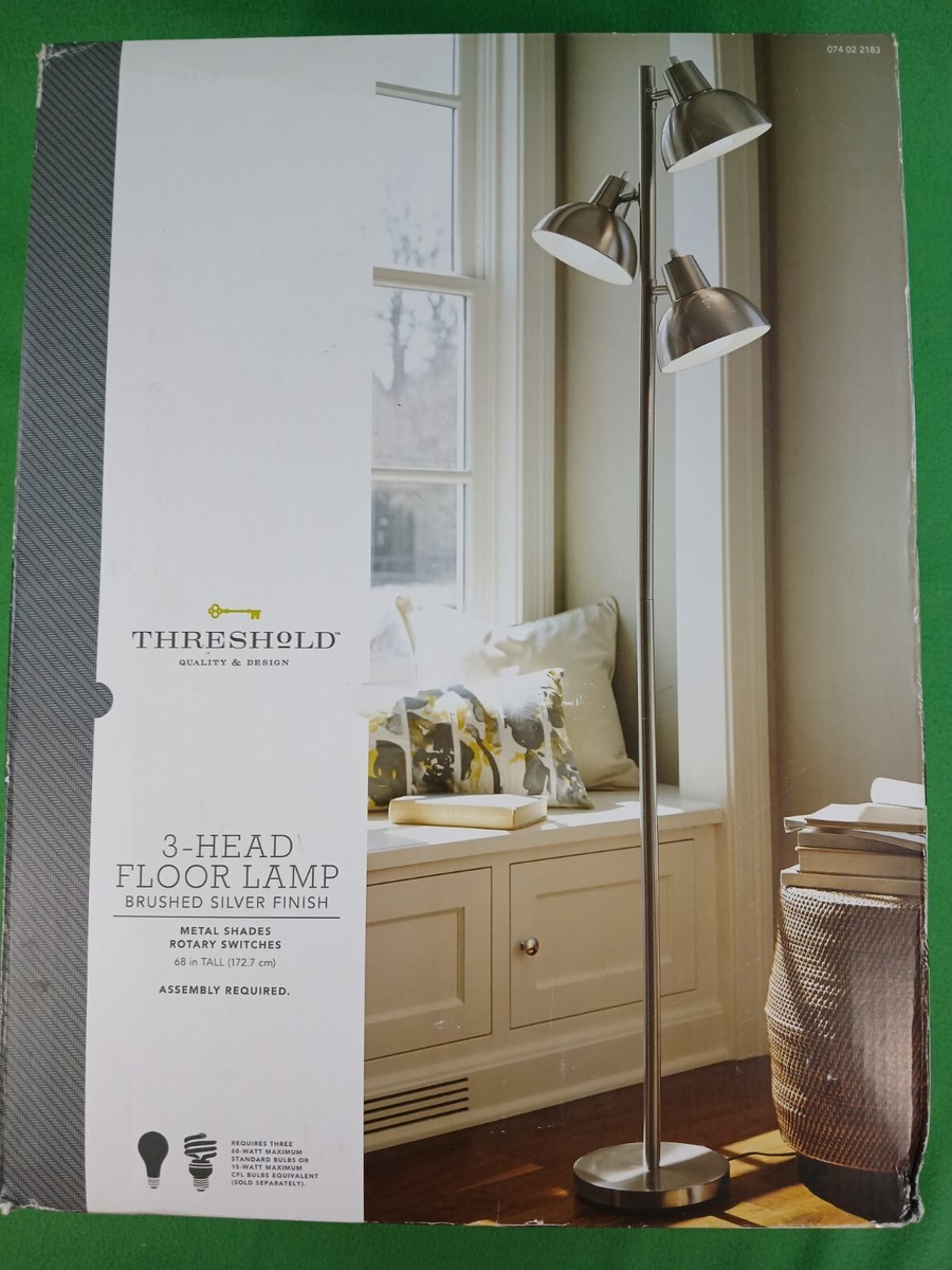 Floor Lamp Brushed Silver Finish Silver Arched Metal Floor Lamp