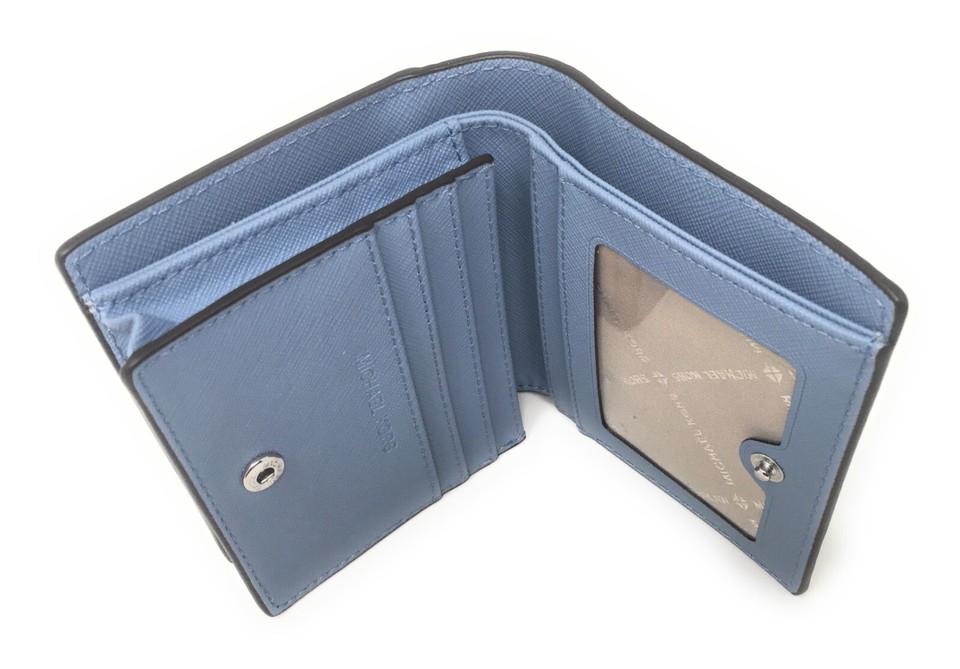 Michael Kors Jet Set Medium Leather Card Case Wallet: Powder Blue: $168 ...
