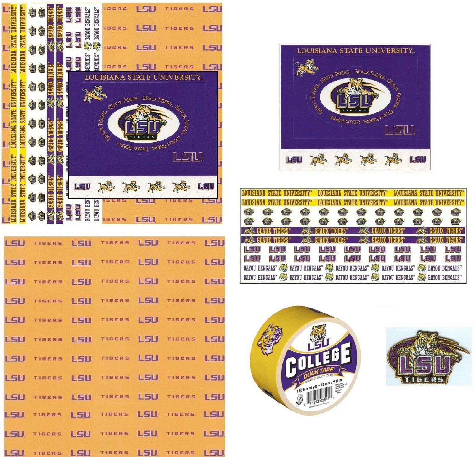 Louisiana State University LSU NCAA Scrapbook Kit Sticker Paper Patch U ...