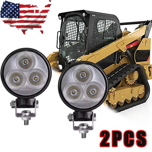 30W Round LED Upper Cab Light For CAT Skid loader 299D2 299D3 257D3 ...