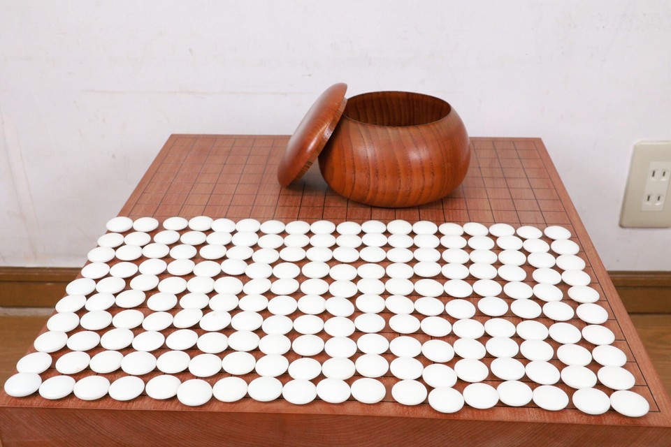 Japanese Traditional Game Go-board IGO Goban Go Stone&Bowl Case Set ...