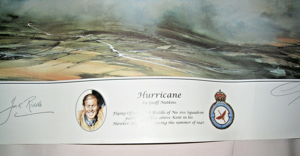 Print Hurricane Geoff Nutkins Signed Artist And Pilot Jack Riddle 601 ...
