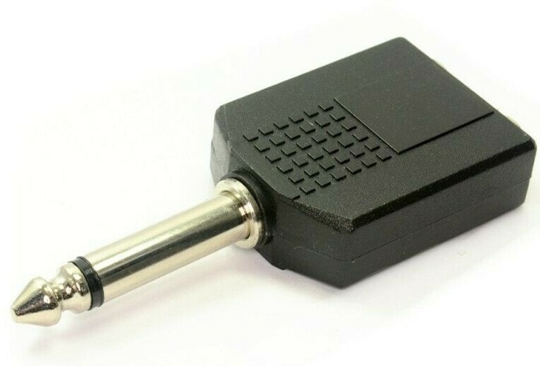 DUAL 2X 6.35MM MONO JACK SOCKETS TO PLUG AUDIO ADAPTER SPLITTER | eBay