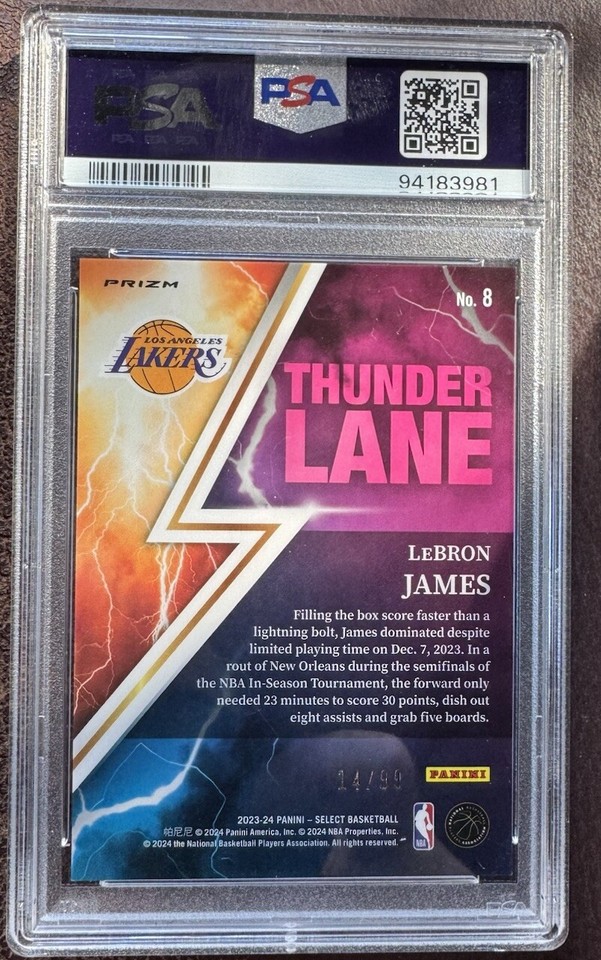 2023 Select Lebron James Thunder Lane Pink Cracked Ice /99 PSA 10 | eBay