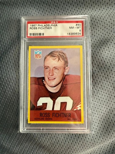 1967 PHILADELPHIA FOOTBALL CARD# 40 ROSS FICHTNER CLEVELAND BROWNS PSA ...