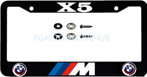 License Plate Frame Stainless Steel with Vinyl Letters & Logos for BMW ...