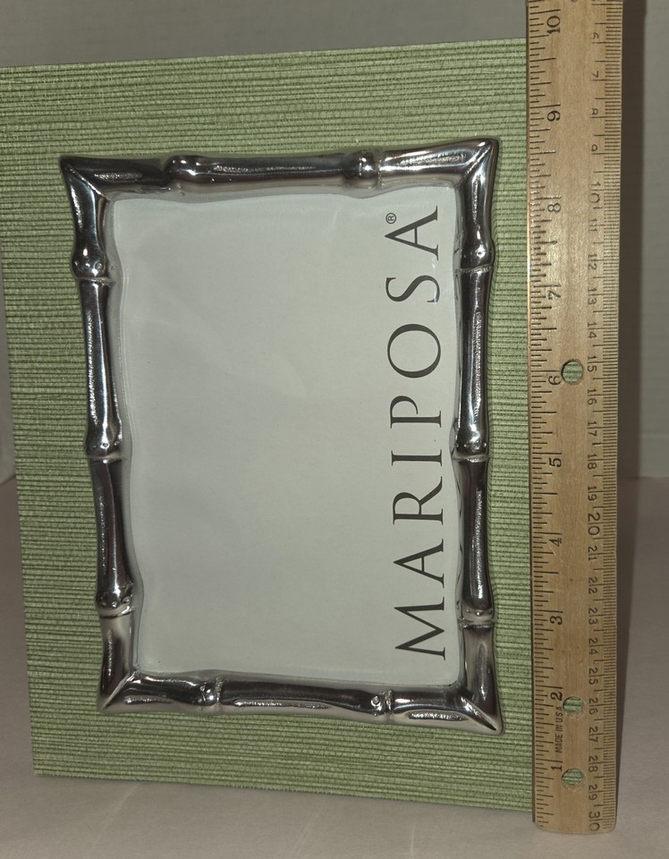 Mariposa Palma Bamboo Picture Frame Recycled Aluminum Faux Green ...
