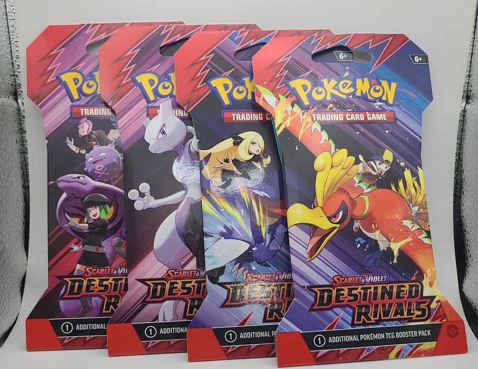 Pokémon TCG: Destined Rivals, 4 Sleeved Booster Packs (All 4 Art Lot ...