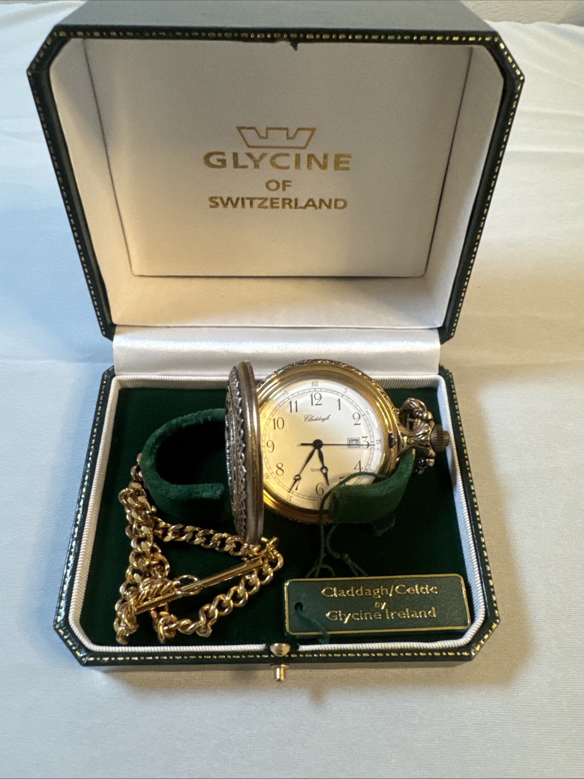 Pocket Watch Men’s Celtic Irish Claddagh Pocket Watch Made In Ireland ...