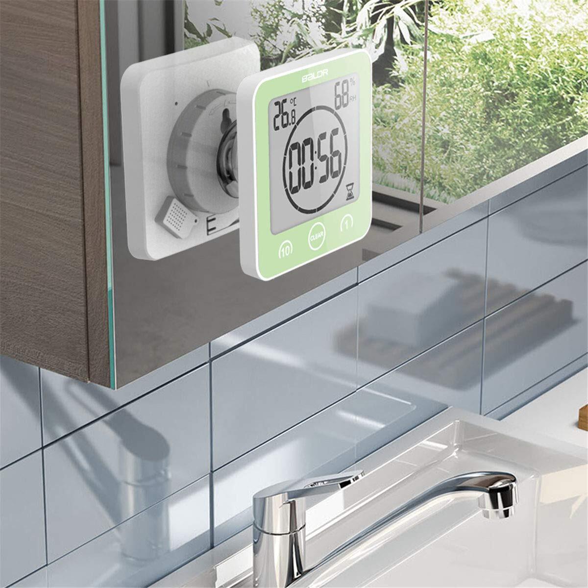 Digital Bathroom Shower Wall Clock Timer With Alarm Waterproof For ...