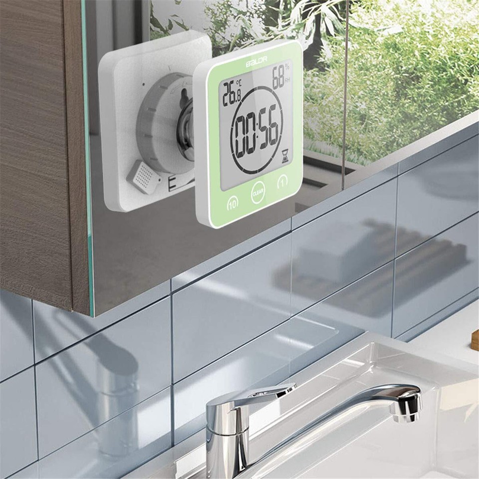 Digital Bathroom Shower Wall Clock Timer With Alarm Waterproof For ...