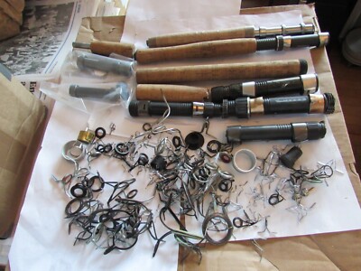 huge lot fishing rod building parts cork handles snake eyes tip ceramic ...