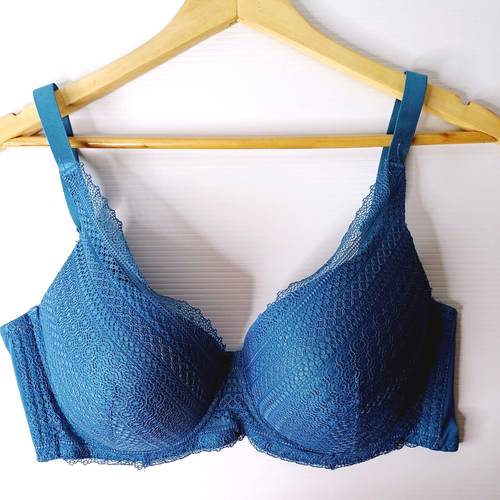 Pierre Cardin Lingerie Bra 14D 90D Blue Moulded Cup Padded Underwire ...