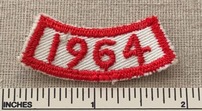 Vintage 1964 BOY SCOUT Red & White Camp Year Segment PATCH BSA Rocker Badge | eBay