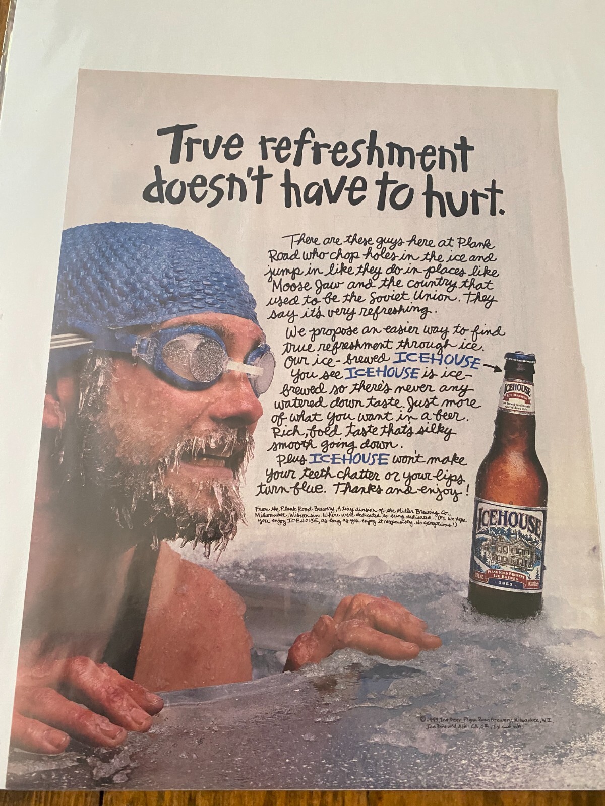 Vintage 1994 Ice House Beer Plank Road ad | eBay