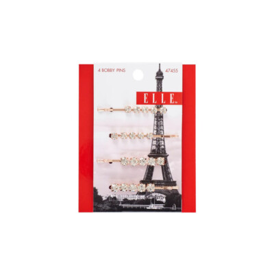 Elle Pink Rose Gold & Rhinestone Bobby Pins, 4-Pieces | eBay